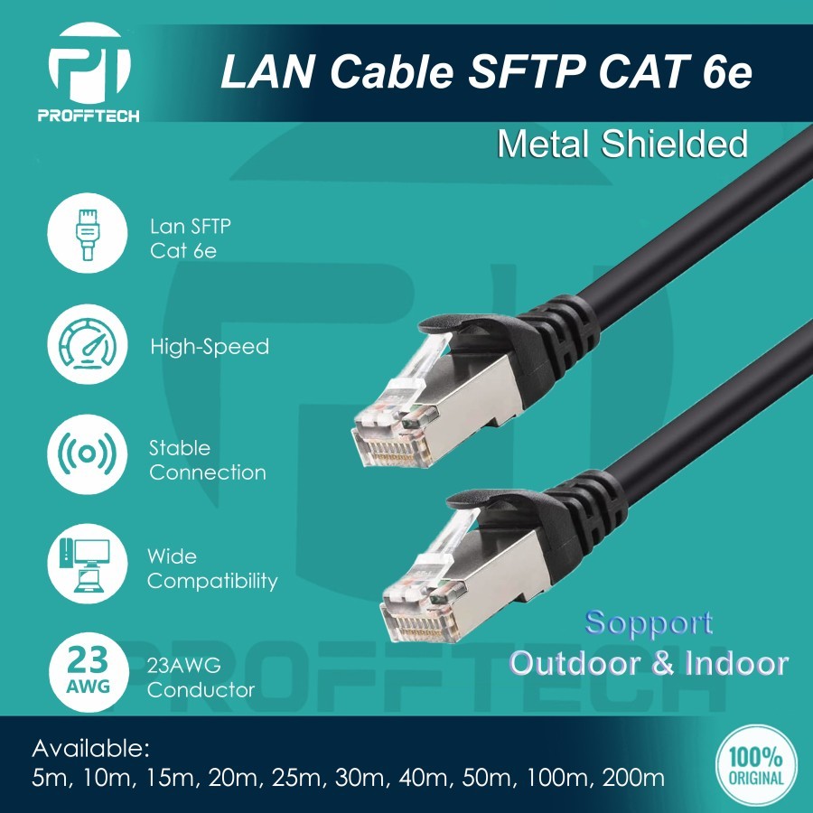 Jual Kabel LAN SFTP Cat6e Outdoor 5m 10m 15m 20m 25m | Shopee Indonesia
