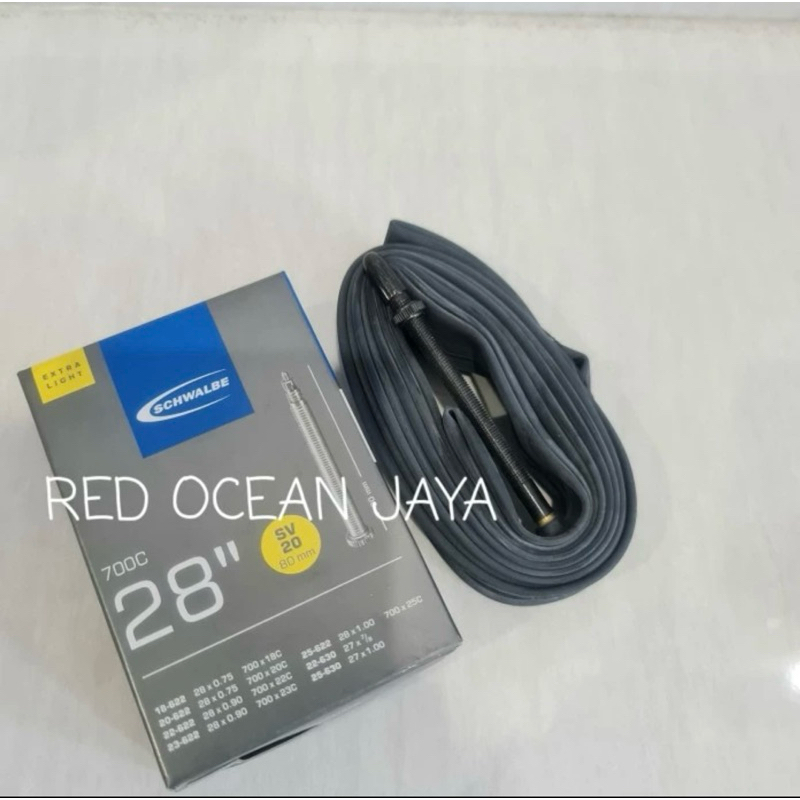 Jual tube schwalbe extralight 700 x 18-25 fv 80mm ban dalam extra light | Shopee Indonesia