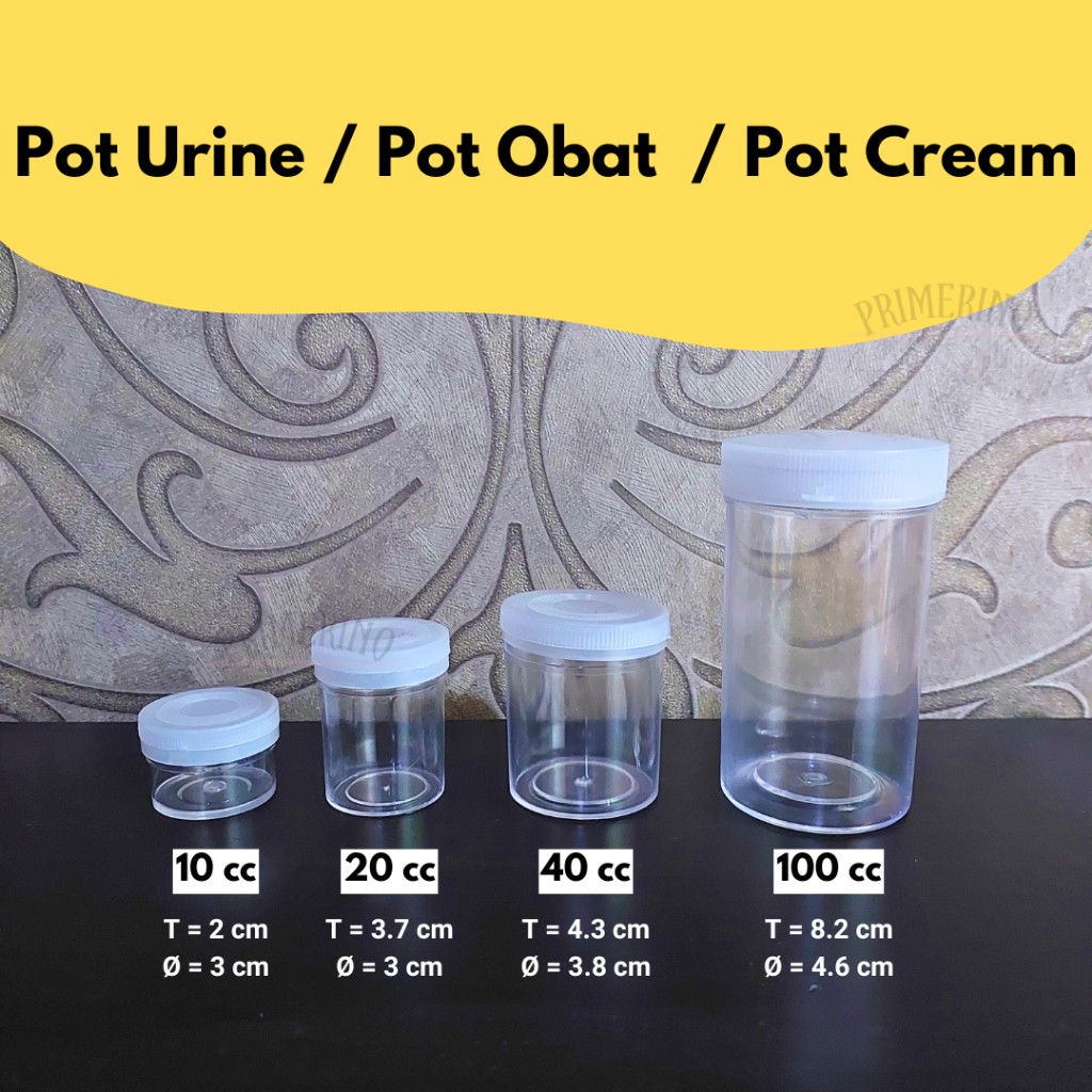 Jual Pot Urine / Pot Cream / Container Obat / Botol Plastik 10 20 40 ...
