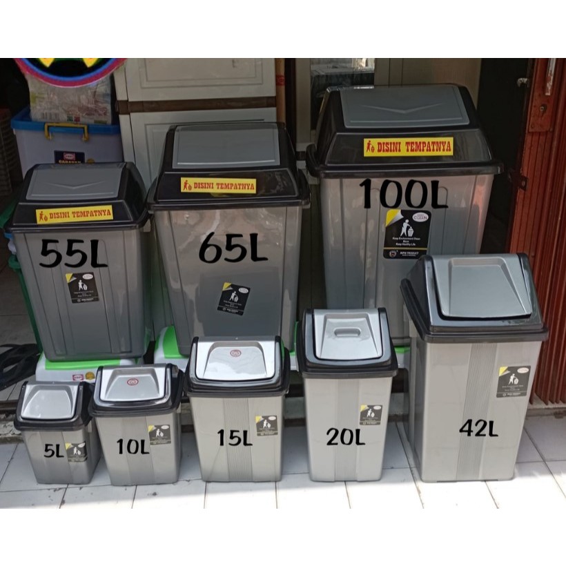 Jual PROMO TEMPAT SAMPAH SILVER ABU 5L 10L 15L 20L 42L 55L 65L 70L 100L TEMPAT SAMPAH PLASTIK ...