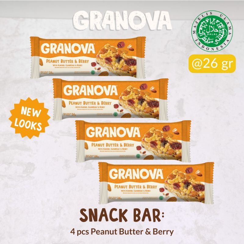 Jual Granola by granova snack bar sarapan/cemilan praktis 26 gr ...