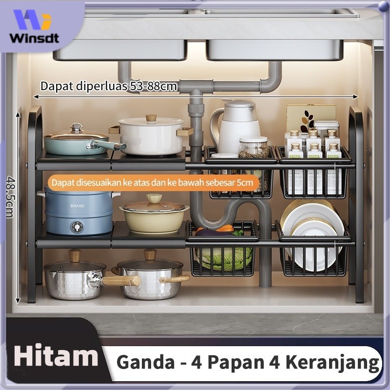 Jual Rak Kolong Dapur Rak Bawah Wastafel Tertutup Penyimpanan Bawah ...