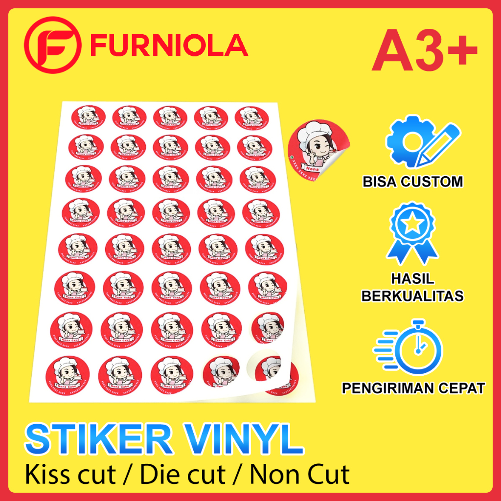 Jual Cetak Sticker Vinyl Custom A3+ Glossy / Doff Matte / Transparan ...