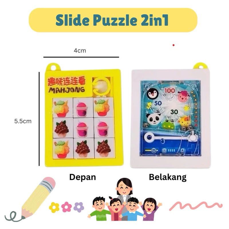 Jual Mainan edukasi anak puzzle geser murah 2 sisi mini kecil edukatif ...