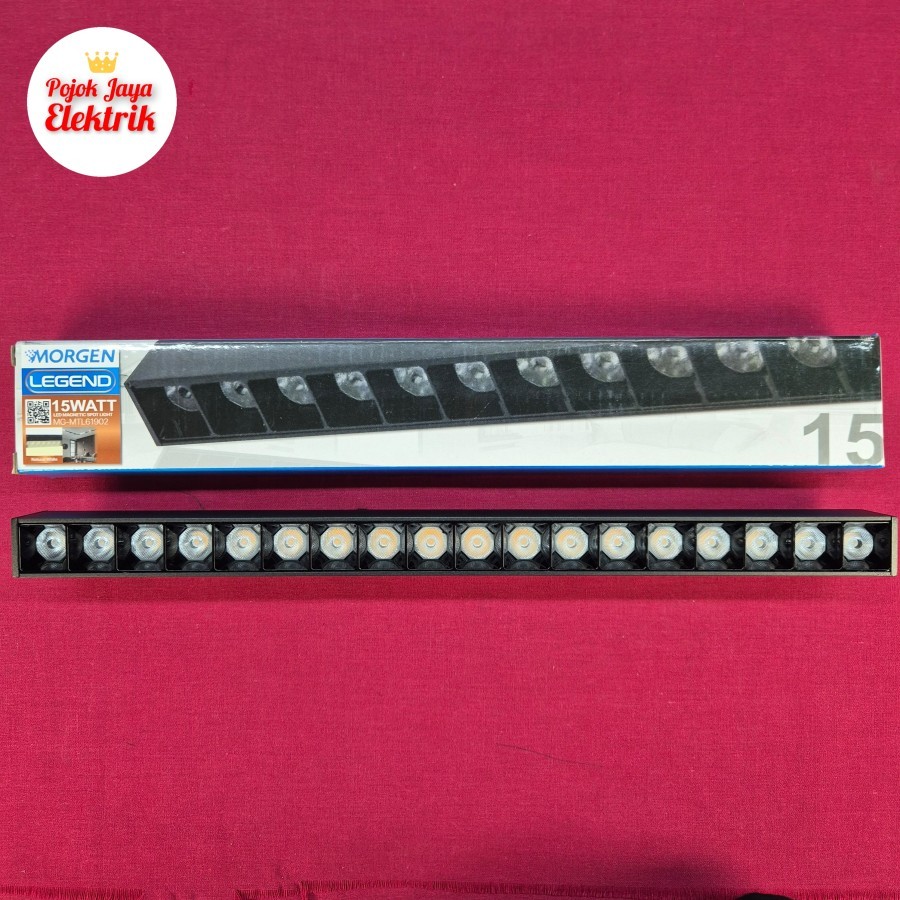 Jual Lampu Kap Fitting Rel Sorot Spotlight LED 15W Watt 48V 18 Mata COB ...