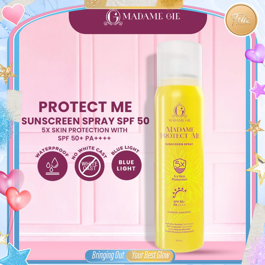 Jual * FELIZ * MADAME GIE Protect Me Sunscreen Spray SPF50 PA++++ - 5X ...