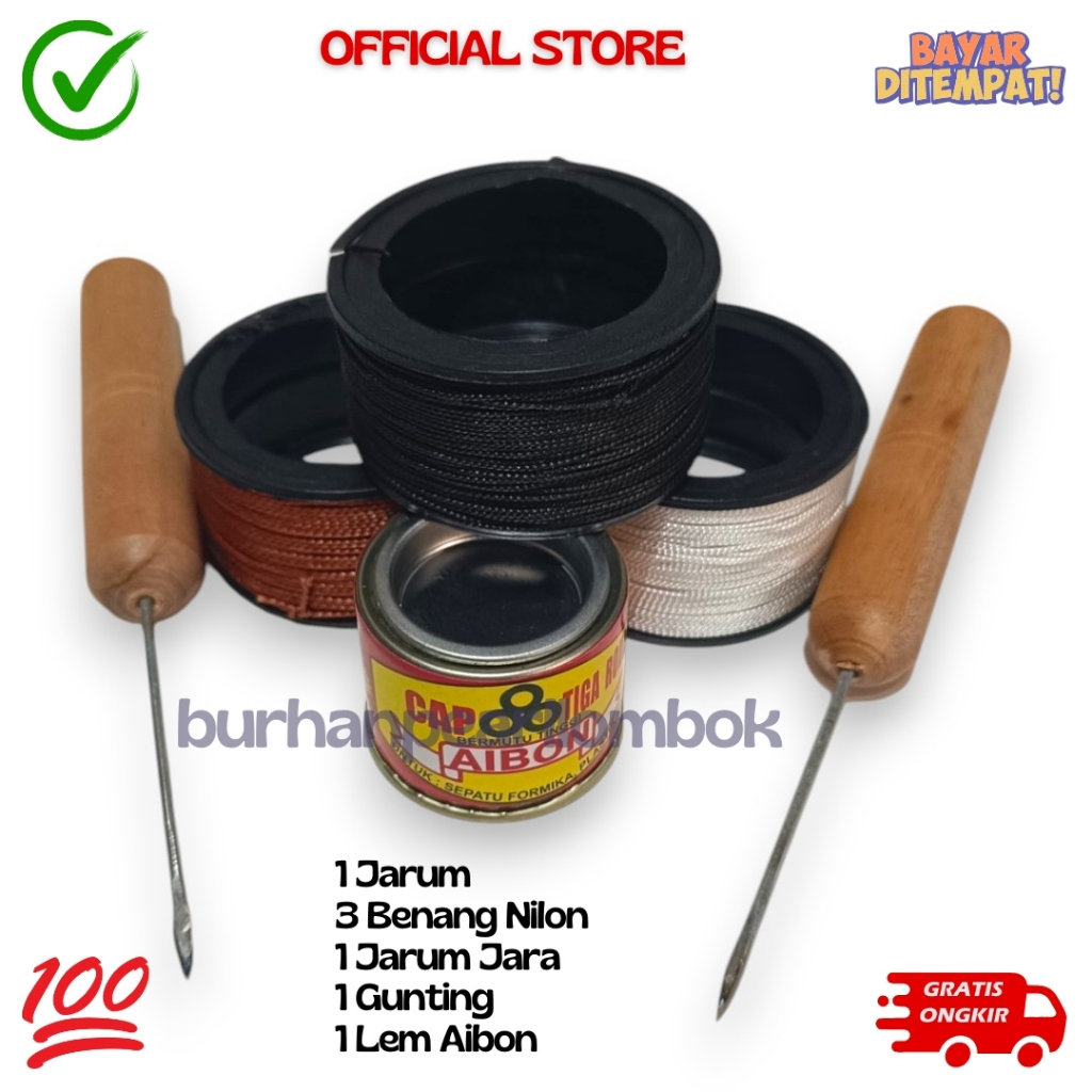 Jual Paket Benang Nilon Sol Sepatu + Jarum Sol Sepatu Original ...