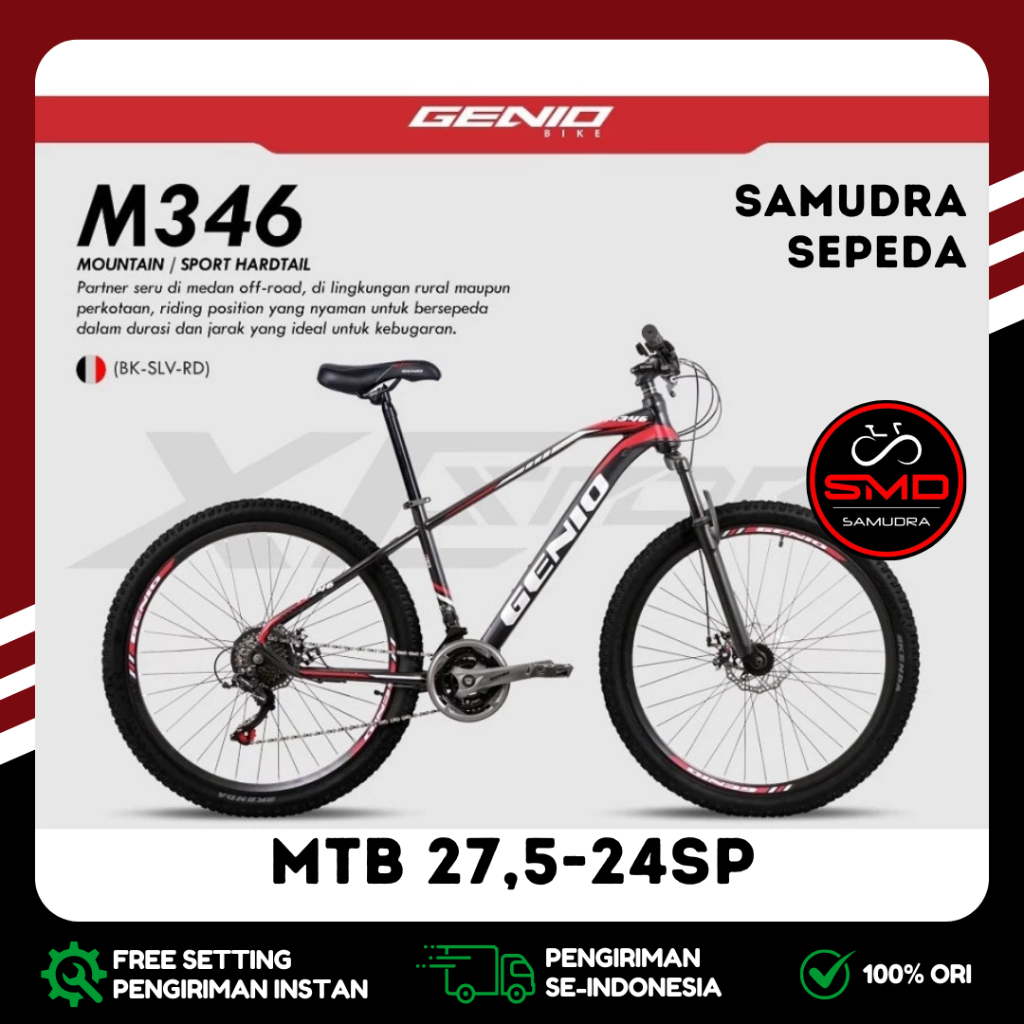 Jual Sepeda Gunung MTB 27.5 United Genio 346 M346 24 Speed Murah BDG | Shopee Indonesia