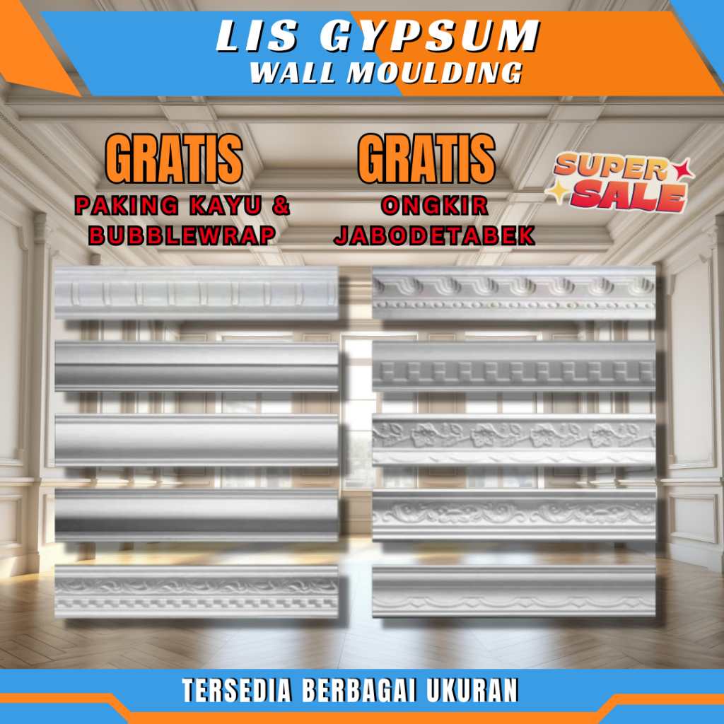 Jual Lis Moulding Wall Gypsum Premium Non PVC Per Meter dan Per Batang ...