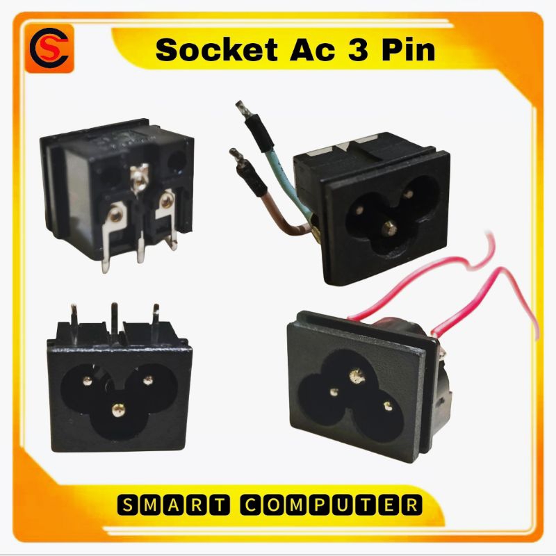 Jual Socket Ac 3 Pin / konektor adaptor laptop 3 lubang | Shopee Indonesia