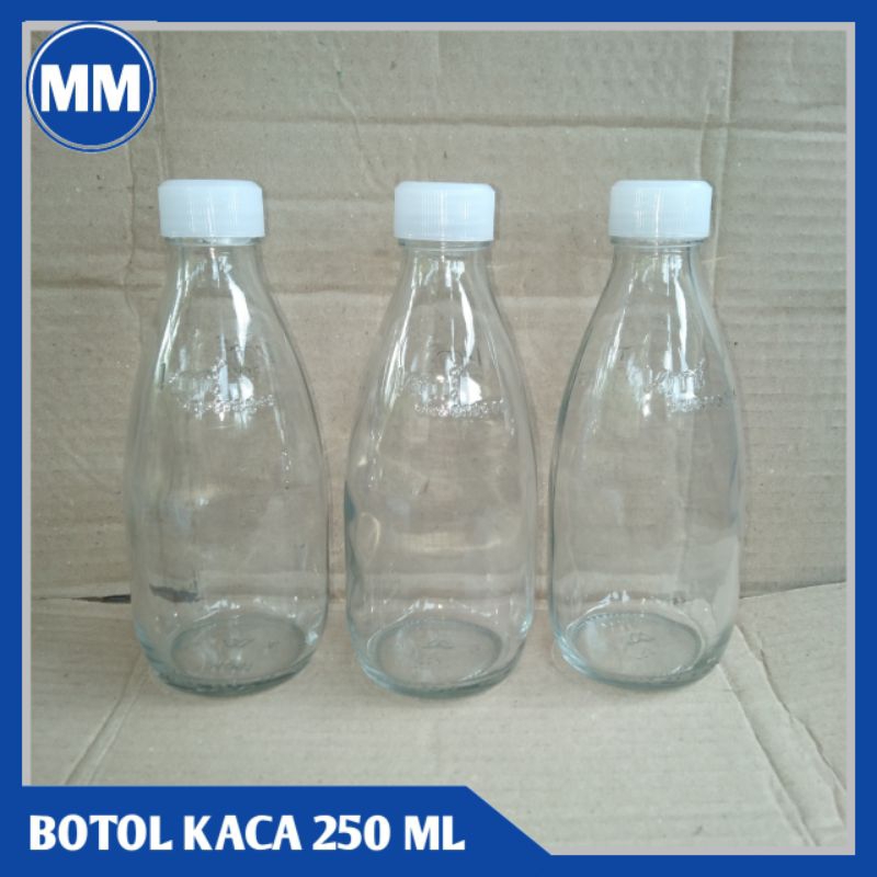 Jual BOTOL KACA 250 ML SAMA TUTUP LUAR DALAM BERSIH | Shopee Indonesia