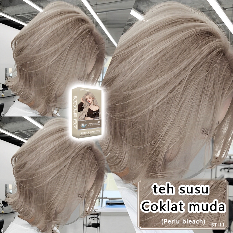 Jual [Pengiriman cepat]teh susu Coklat muda STYLE FIT cat rambut 200ml ...