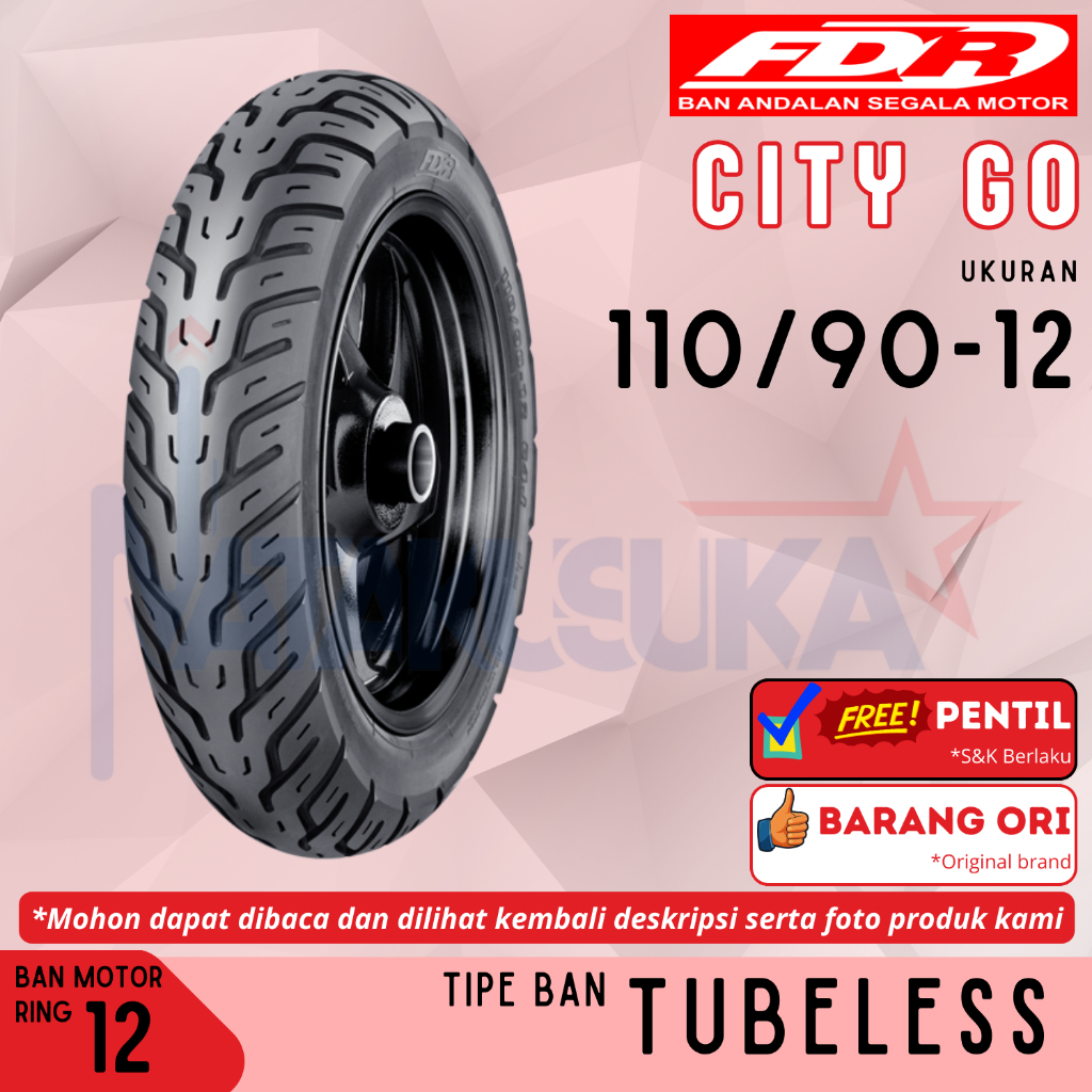 Jual Ban Motor FDR City Go 110/90 - 12 Tubeless (TL) | Shopee Indonesia