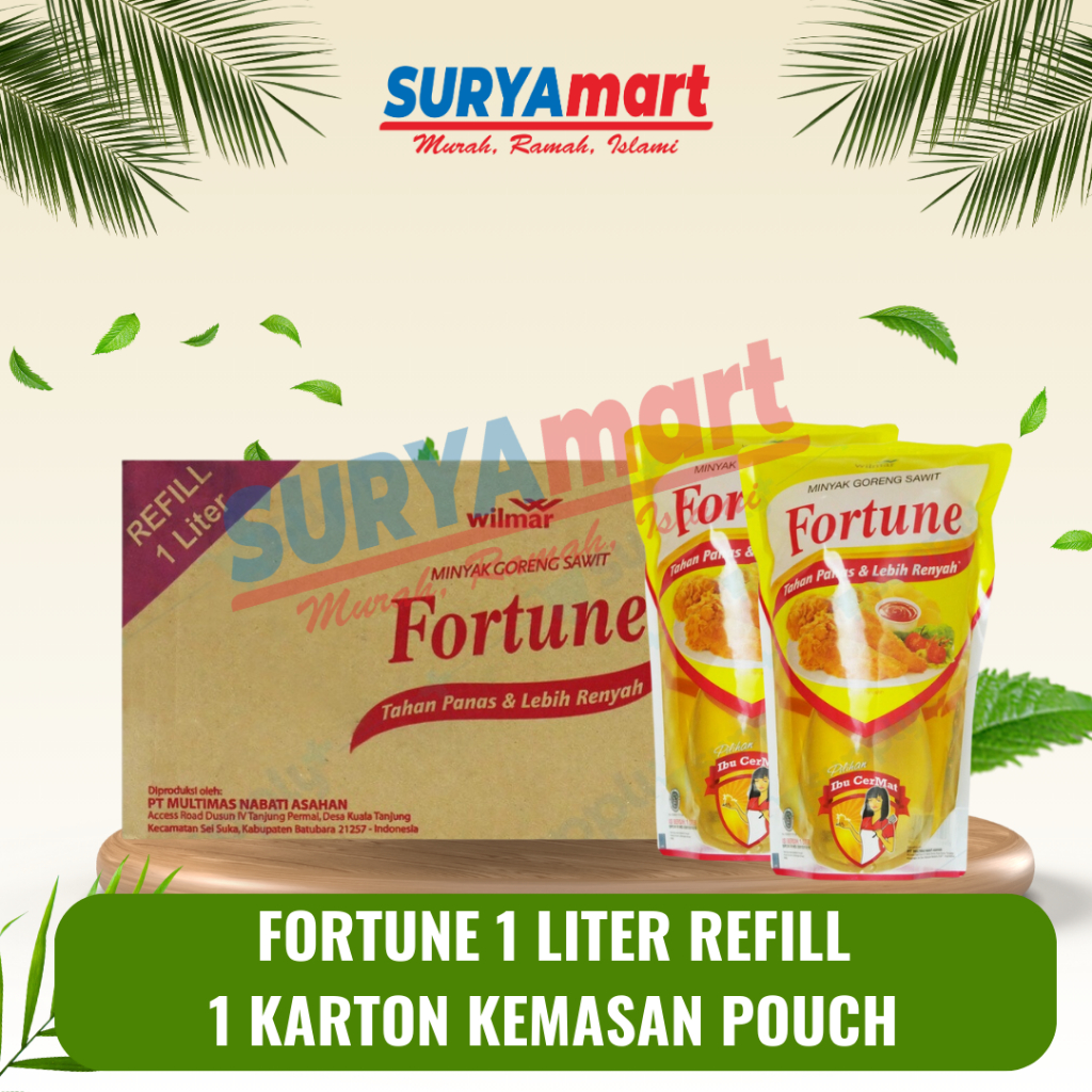 Jual 1 Karton Minyak Fortune 1 Liter Refill Isi 12pcs Kemasan Pouch ...