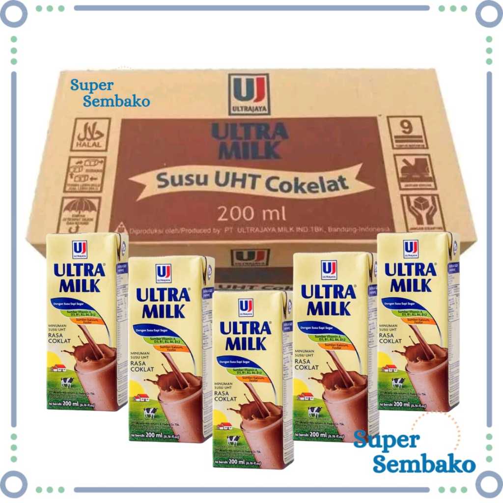 Jual ULTRA MILK COKELAT 200ML PER 1 DUS KARTON ISI 24 PCS | Shopee ...