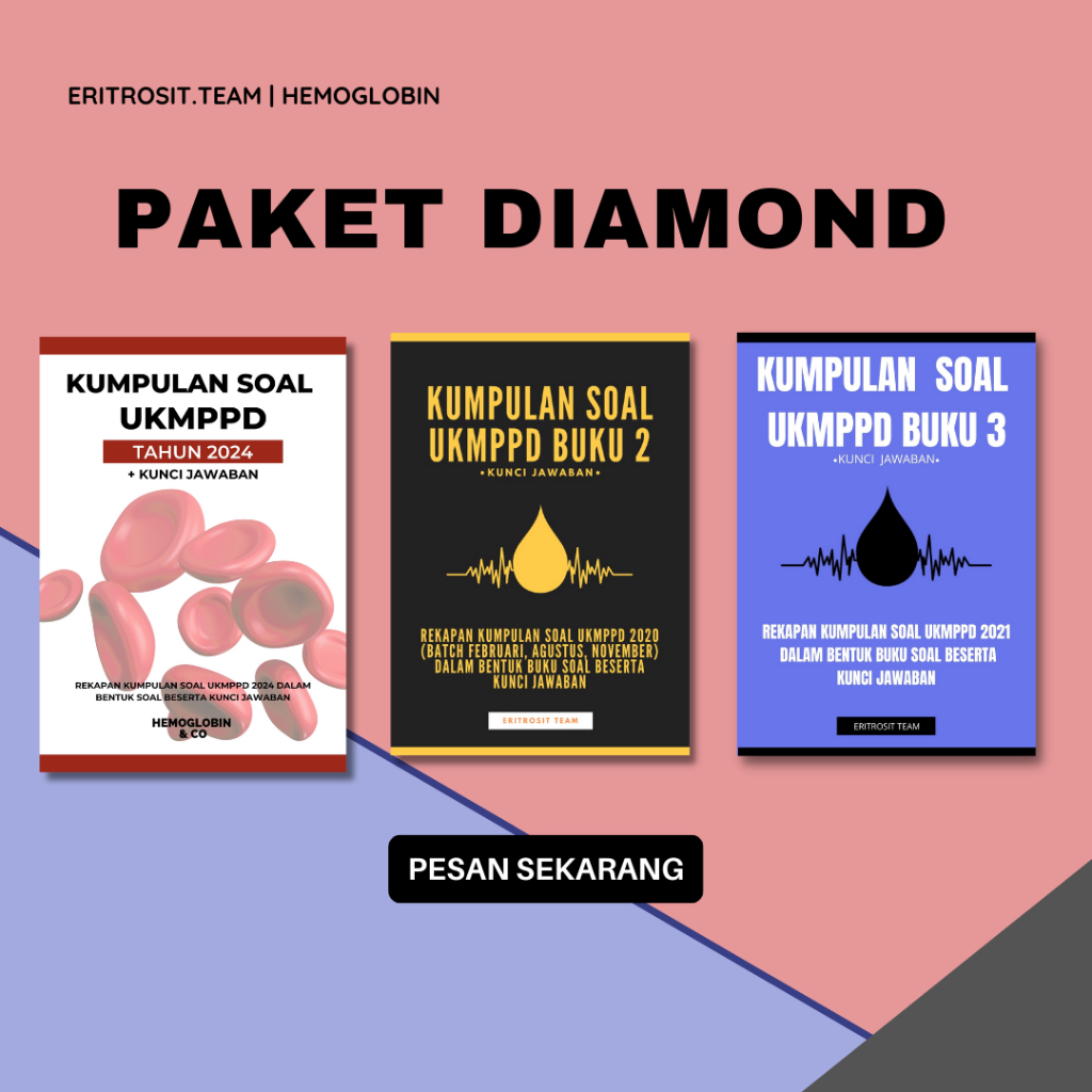 Jual Paket DIAMOND (Paket Buku 2024, 2 dan 3) Kumpulan Soal UKMPPD Kedokteran Tahun 2020-2024 ...