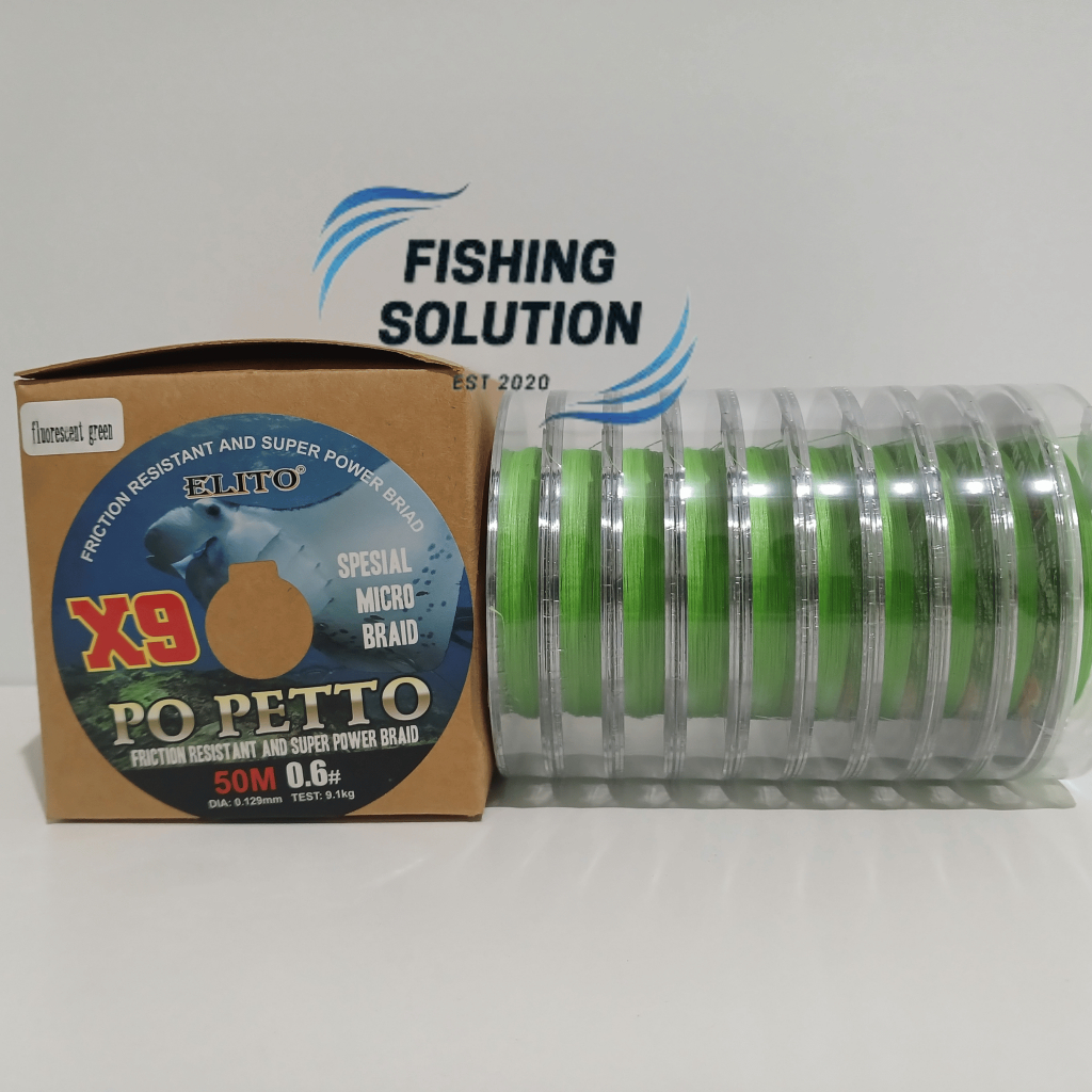 Jual Senar Pancing PE Elito X 9 PO Petto Micro Fishing Braid 50 M ...