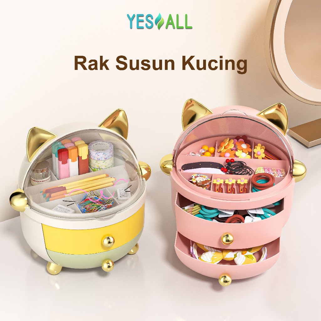 Jual YESALL Kotak Penyimpanan Serbaguna - Rak Dekorasi Kucing Laci Mini ...