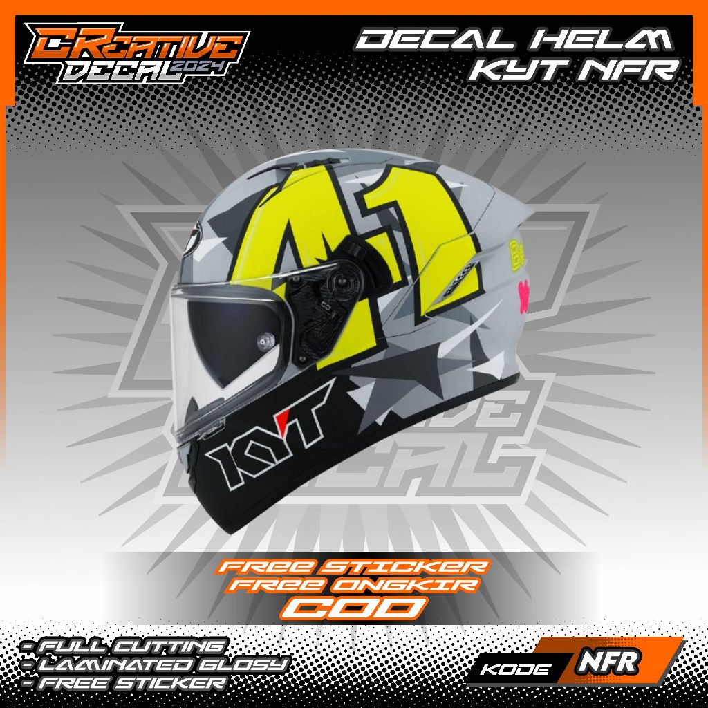 Jual STIKER DECAL HELM KYT NFR FULLFACE | DECAL HELM | DECAL STIKER ...