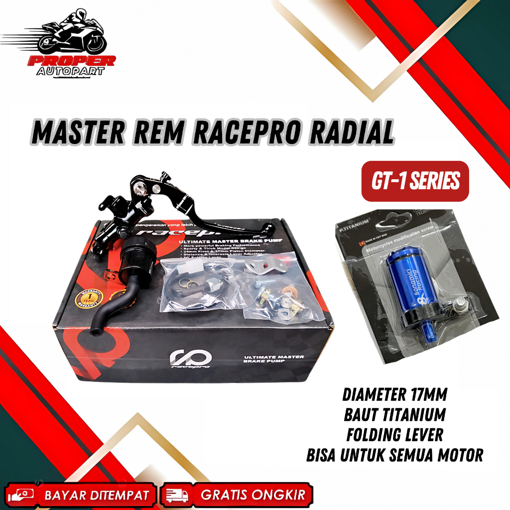 Jual Master Rem Racepro Radial GT1 master rem racepro kopling handle ...