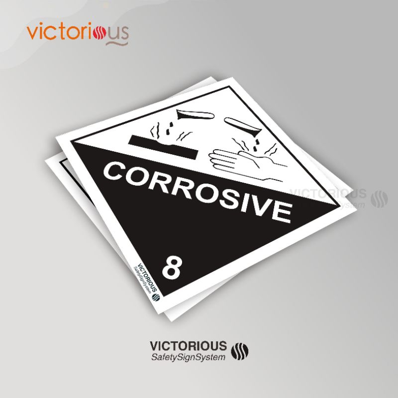Jual Sticker Label Limbah B3 Simbol Corrosive DG8 IATA | Hazmat IATA DG ...