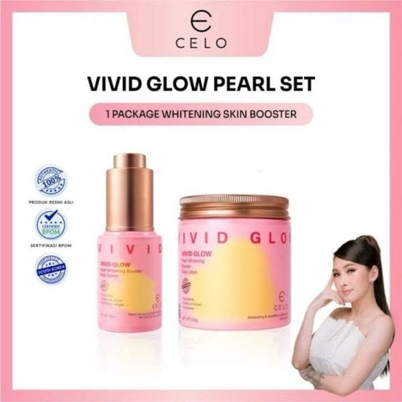 Jual CELO Vivid Glow Pearl Set Whitening Lotion Booster Body Serum ...