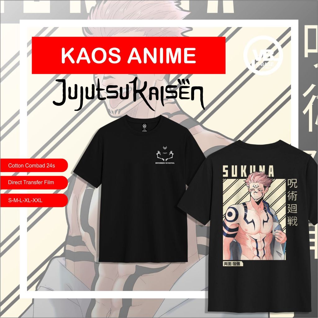 Jual KAOS ANIME RYOMEN SUKUNA || JUJUTSU KAISEN || CATOON COMBAD 24S ...