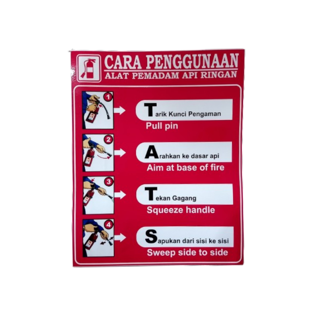 Jual Stiker Sign TATS/Cara Menggunakan APAR ukuran 25cm x 20cm | Shopee ...