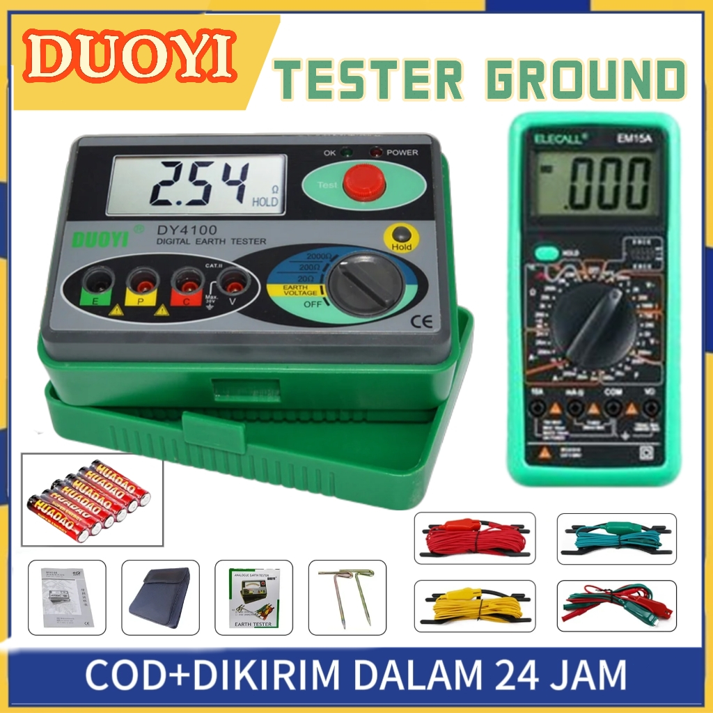 Jual DUOYI Digital Multimeter DY4100 Earth Resistance Tester Ground 0 ...