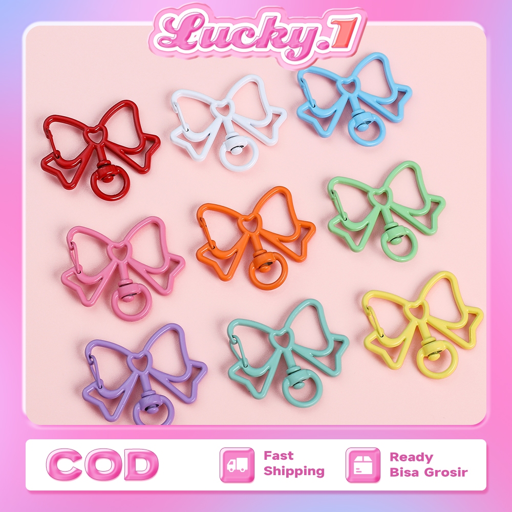 Jual 10 PCS Gantungan Kunci Lot Kait Dasi Busur Bunga Colorful Lucu ...