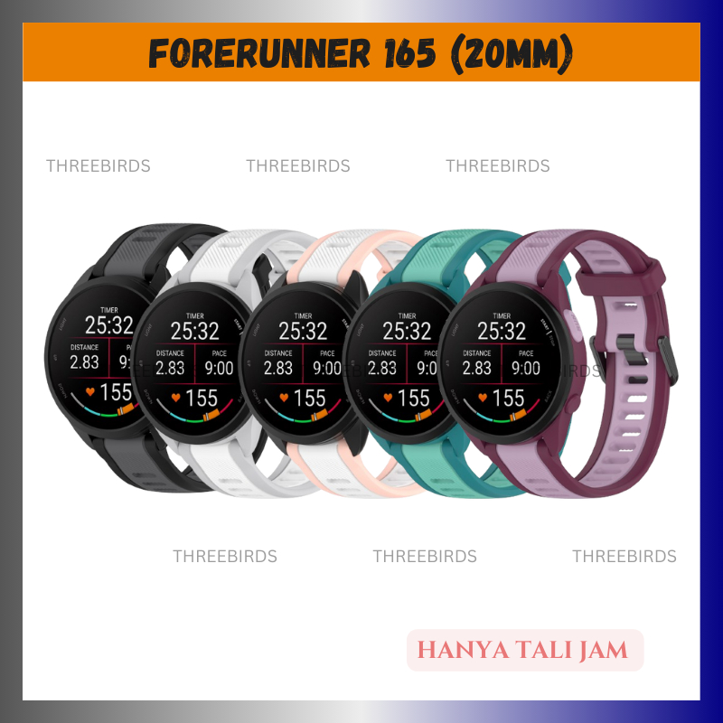 Jual Tali Jam Strap Garmin Forerunner 165 20mm Premium Silicone Strap ...