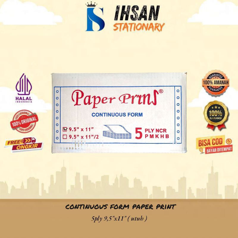 Jual Continuous Form 5 ply full dan bagi 2 Paperpryns | Shopee Indonesia