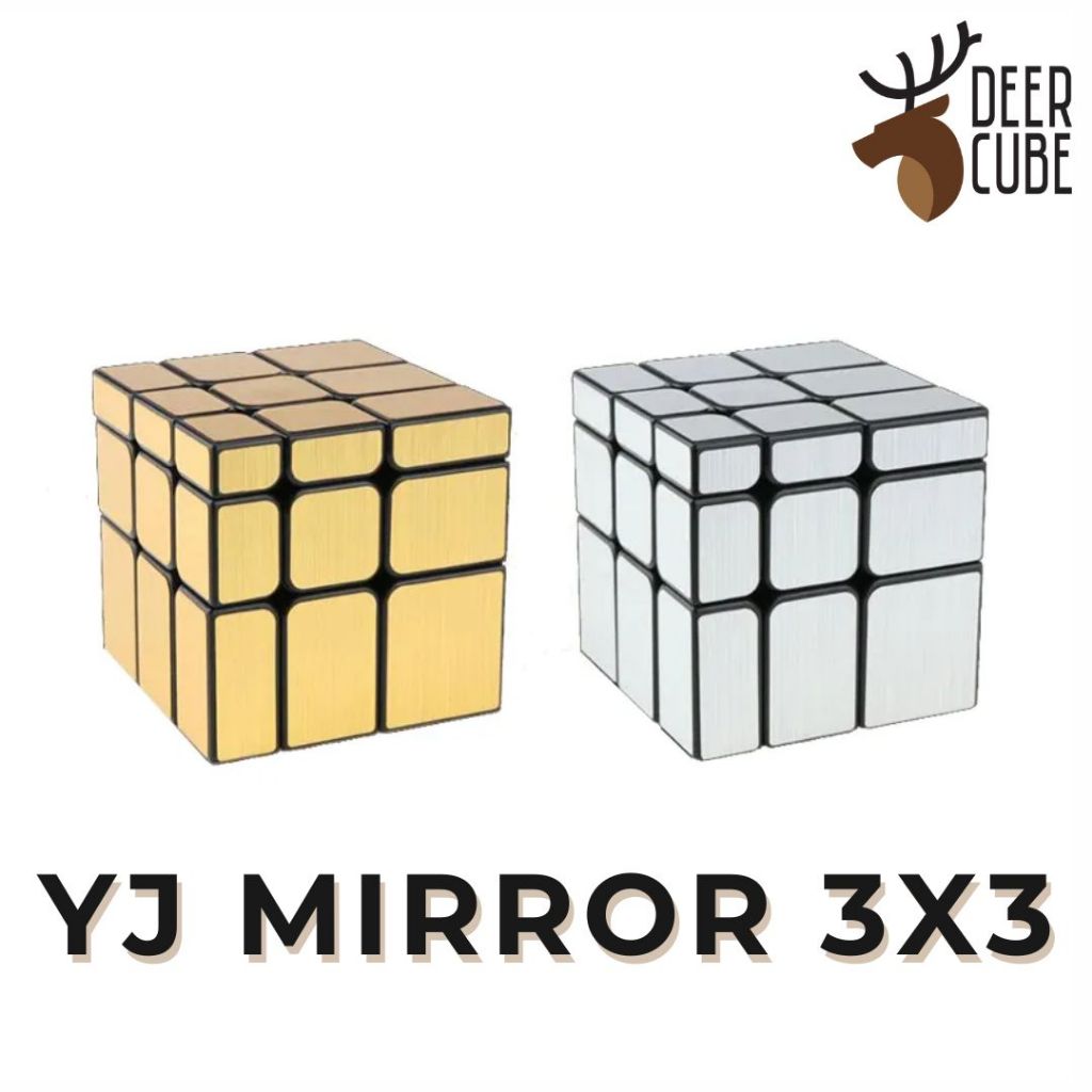 Jual YJ Mirror 3x3 Gold dan Silver - Rubik Miror 3x3x3 Kaca Black Base ...