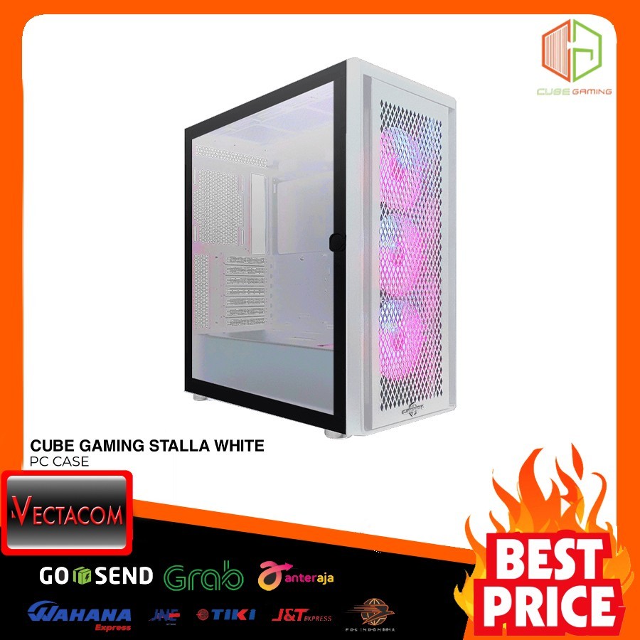 Jual CUBE GAMING STALLA WHITE - ATX/mATX/ITX - CASING GAMING | Shopee ...