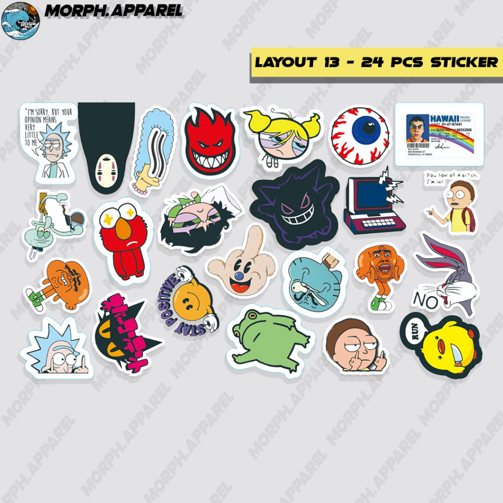 Jual Sticker Pack Premium - Sticker Helm / Outdoor - LAYOUT 13 Seri M ...