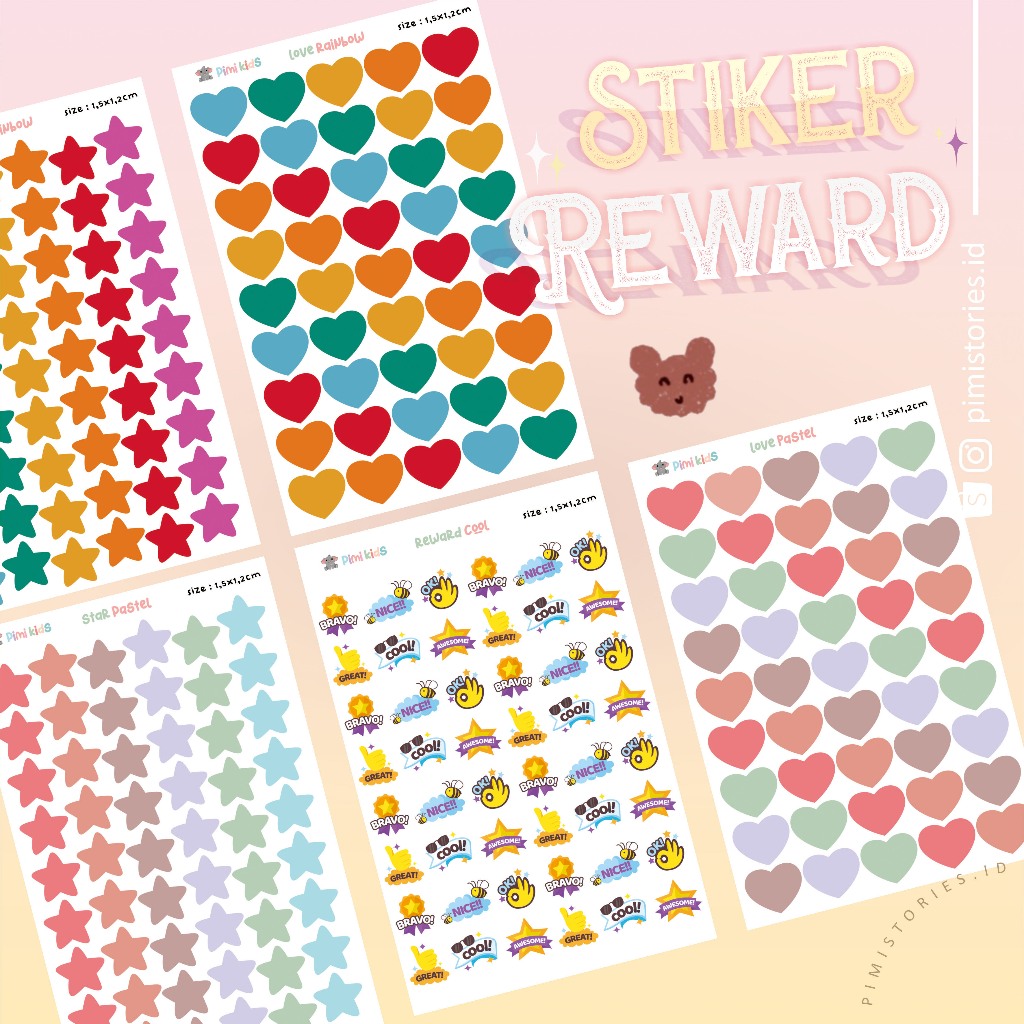 Jual STIKER REWARD ⚫ STIKER AESTHETIC ⚫ STIKER NILAI ⚫ LOVE ⚫ STAR ...
