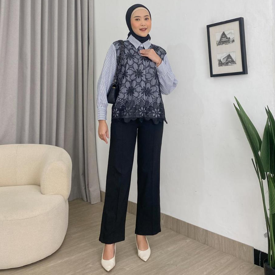 Jual Dostifashion Reya Kulot | Celana Kulot Formal Lurus Pinggang Karet ...