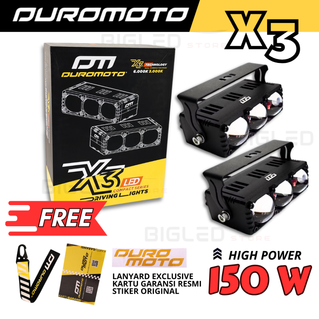Jual DUROMOTO X3 Lampu Tembak Foglamp Duromoto X 3 Mini Laser Projie ...