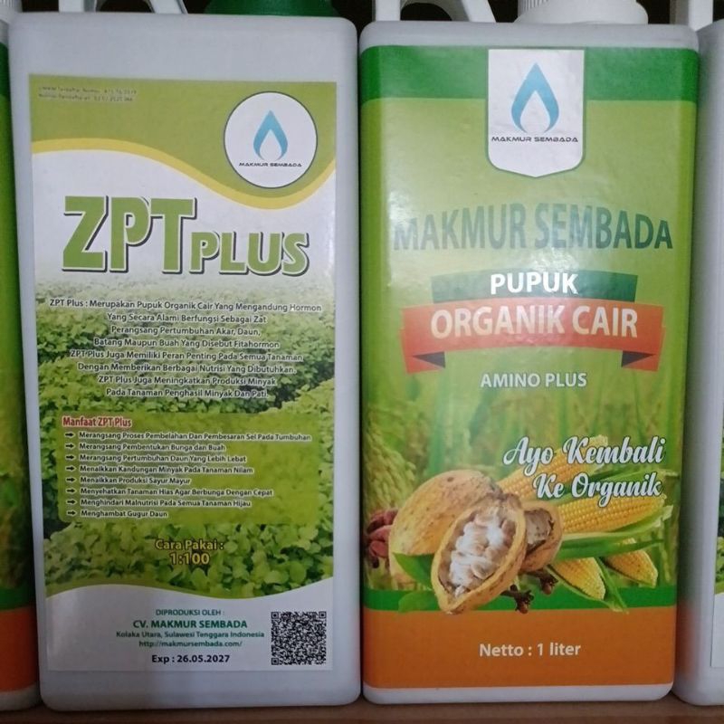Jual paket amino plus+zpt plus (1liter+iliter) pupuk starter dan pemacu ...