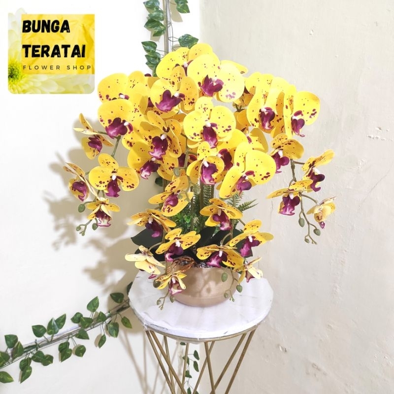 Jual BUNGA ANGGREK LATEX 5CB POT STAINLESS METAL TITANIUM GOLD JUMBO ...