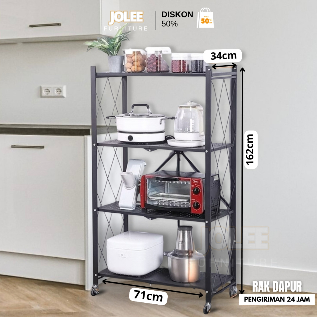 Jual Rak Dapur Multi-fungsi tanpa Instalasi Rak Penyimpanan Rak LIPAT ...