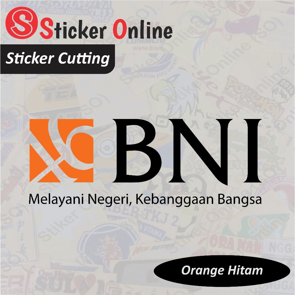 Jual Stiker Logo Bank BNI Slogan | Sticker Cutting Bank BNI Motor Mobil ...