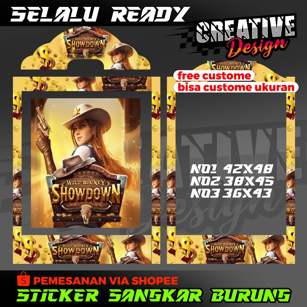Jual STICKER SANGKAR KOTAK KIPAS GAMBAR BISA CUSTOM (FREE) | Shopee ...