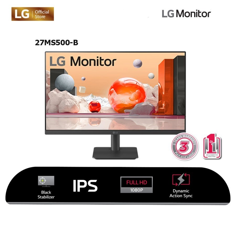 Jual LG 27MS500-B 27'' FHD monitor with AMD FreeSync 100Hz | Shopee ...