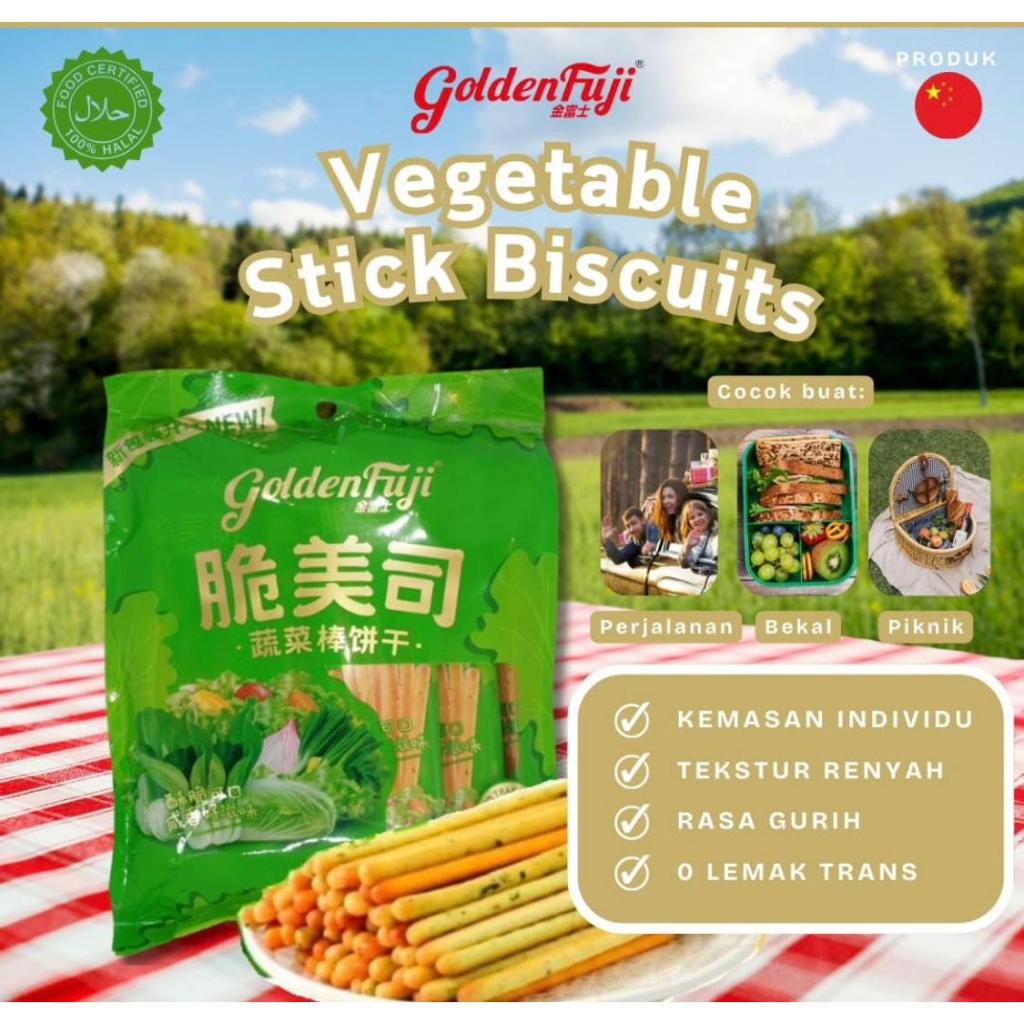 Jual Golden Fuji Vegetable Stick Biscuit 128g Biskuit Stik Rasa Sayuran ...