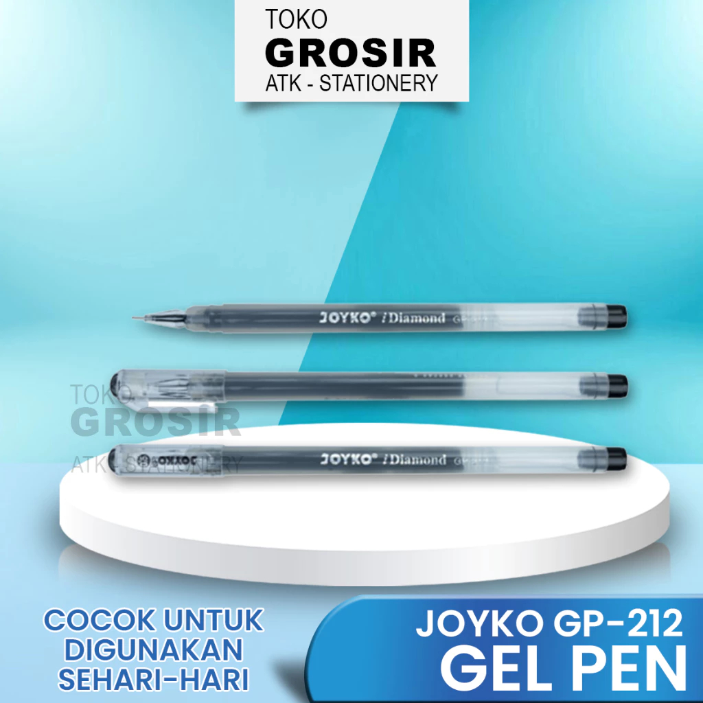 Jual (LIVE) Gel Pen / Pulpen / Pena Joyko GP-212 / iDiamond / 0.5 mm - Hitam | Shopee Indonesia