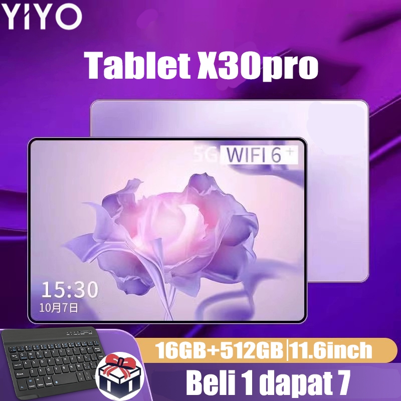 Jual YIYO Tablet PC 2025 Produk Baru 【Beli1 Gratis 6】X30pro 16GB+512GB | 11.6inch SIM/5G/WIFI ...