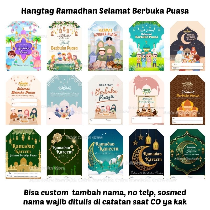 Jual Hangtag Ramadan Kareem Label Selamat Berbuka Puasa Hang Tag Parcel ...