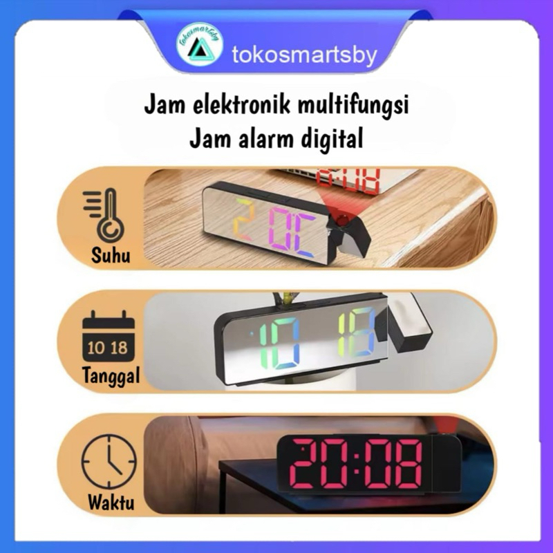 Jual Jam Meja Unik Proyektor Desk Clock LED Digital Alarm Projector 180 ...