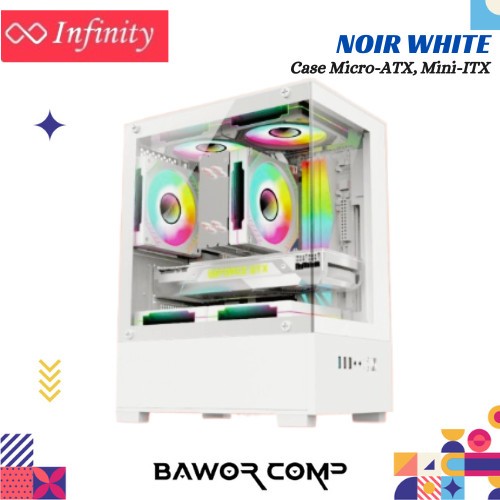Jual INFINITY NOIR Free 3 fan RGB - White / Putih | Casing PC M-ATX ...